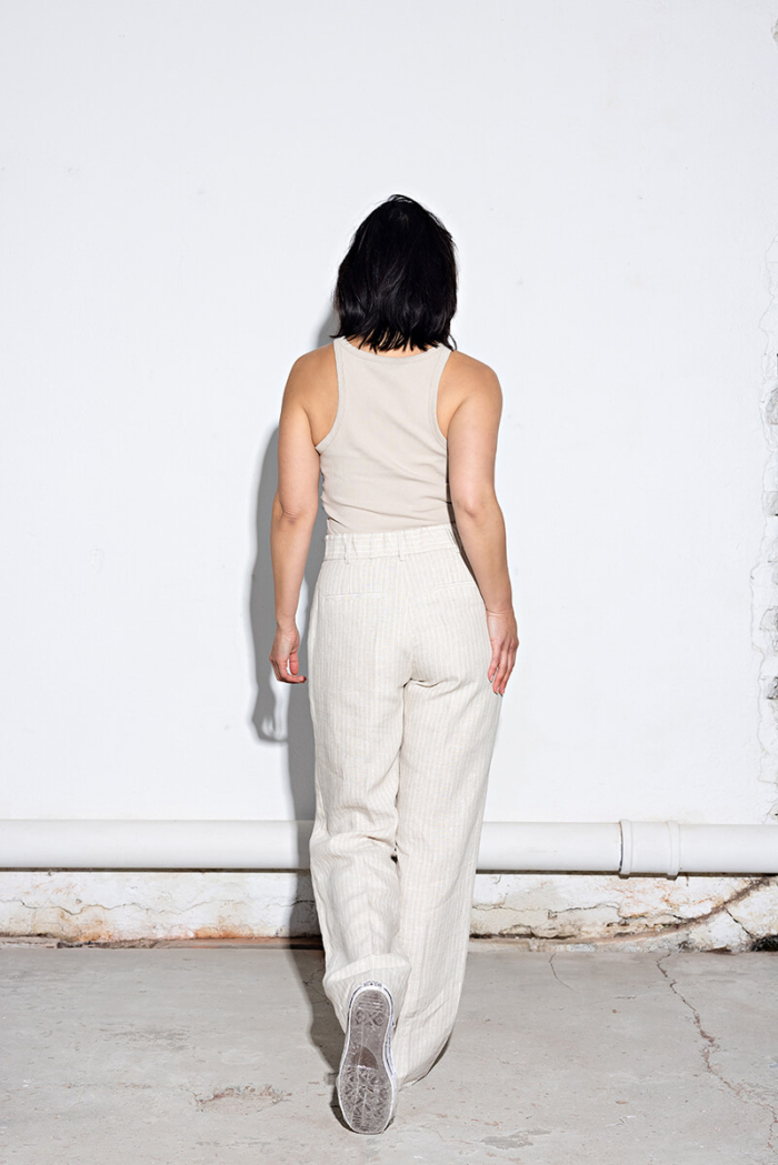 Linen Pinstripe Trousers - Suitss me