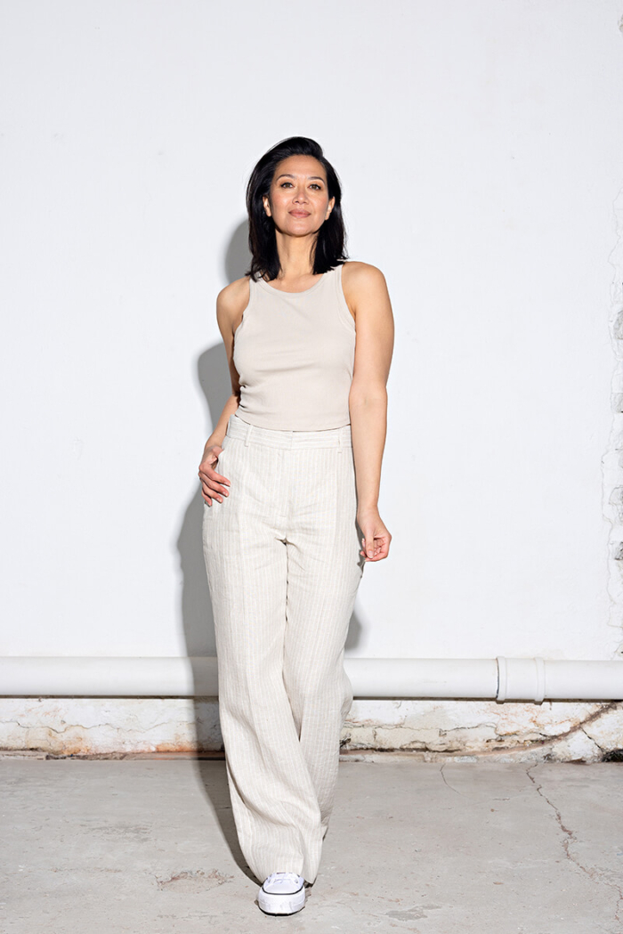 Linen Pinstripe Trousers - Suitss me